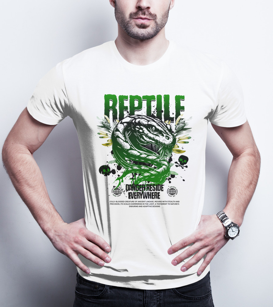 Reptile Danger Reside Everywhere Stealth Creature Of Ancient Lineage T-Shirt