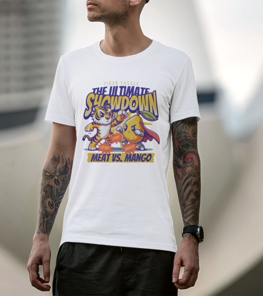 Tiger Tussle The Ultimate Showdown Meat Vs. Mango T-Shirt