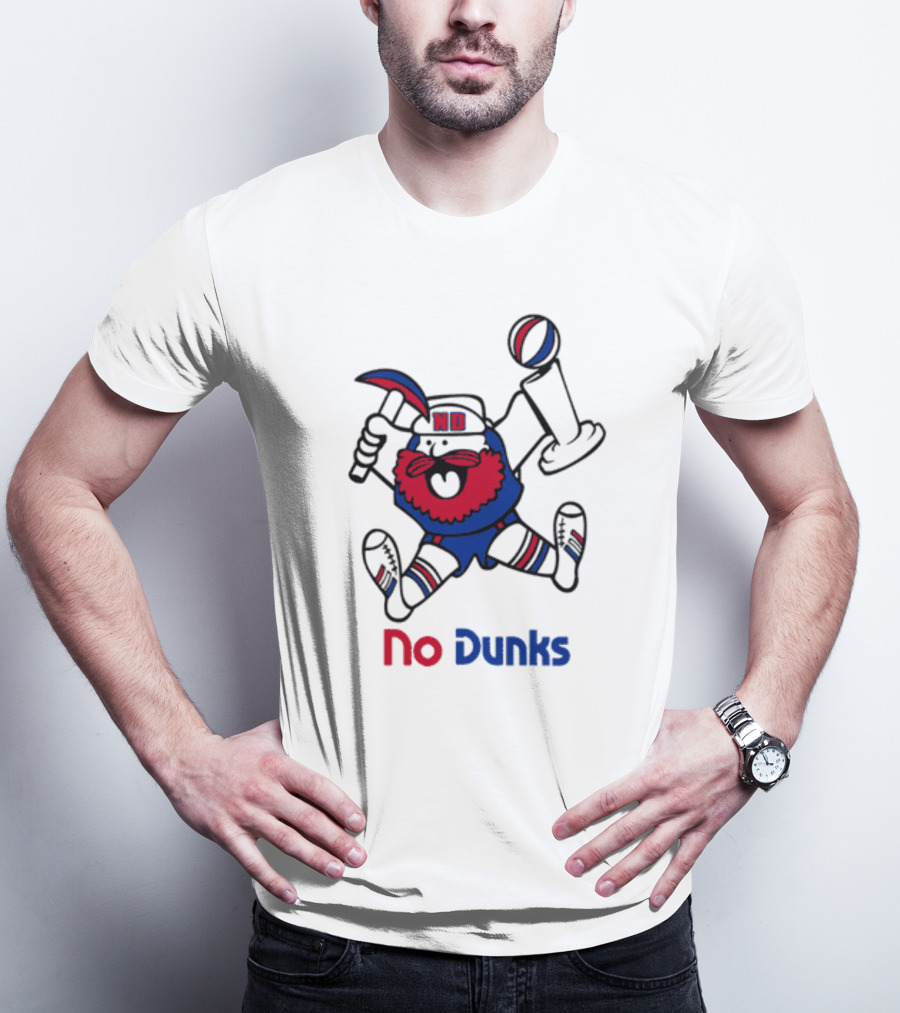 No Dunks Basketball Trophy Character With Hat And Beard T-Shirt