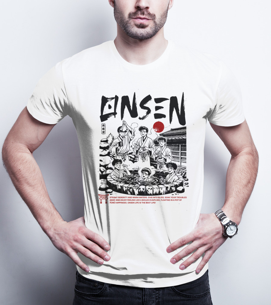 Onsen Hot Spring Soak Pure Happiness Anime T-Shirt