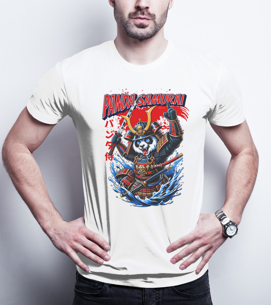 Panda Samurai Cute Japanese Warrior T-Shirt