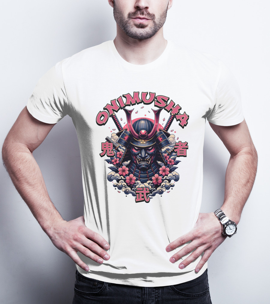 Onimusha Samurai Demon Warrior Flower Clouds T-Shirt