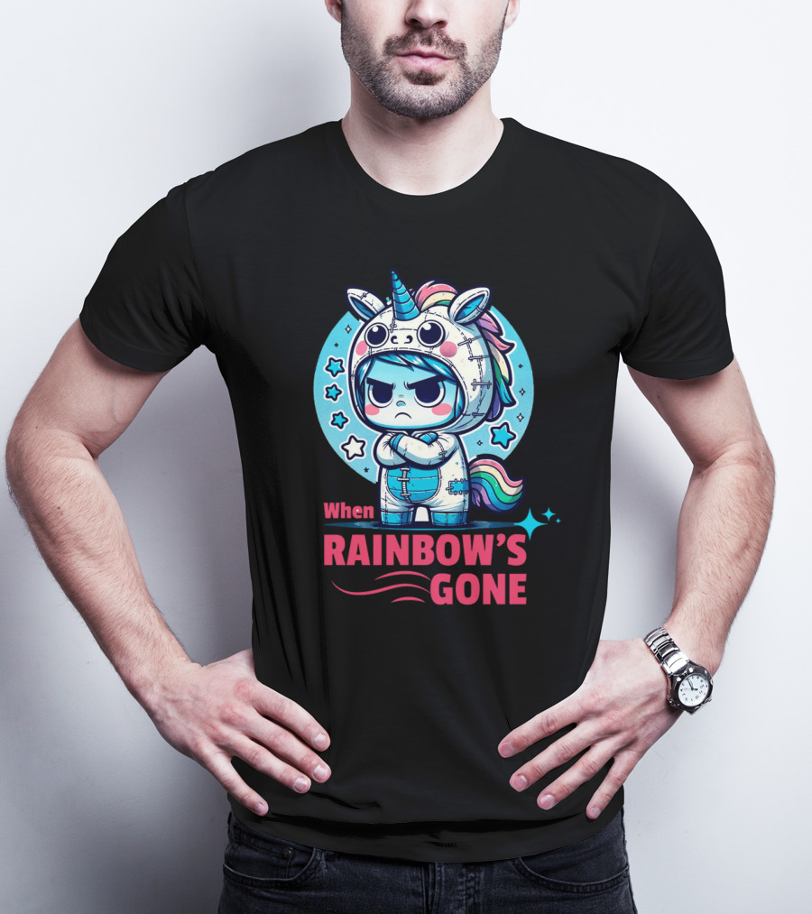 When Rainbow's Gone Angry Unicorn Stars T-Shirt