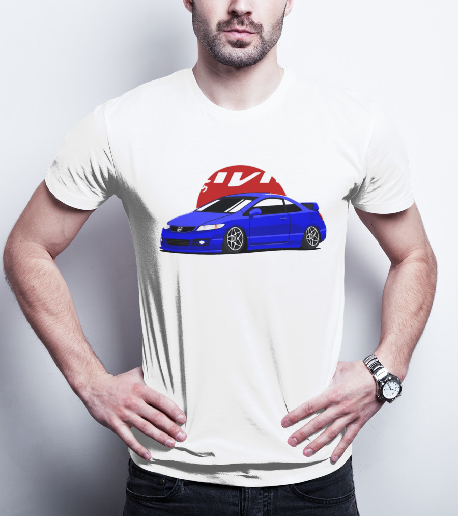 Civic SI JDM Cars Honda Blue Sports Car Japanese T-Shirt