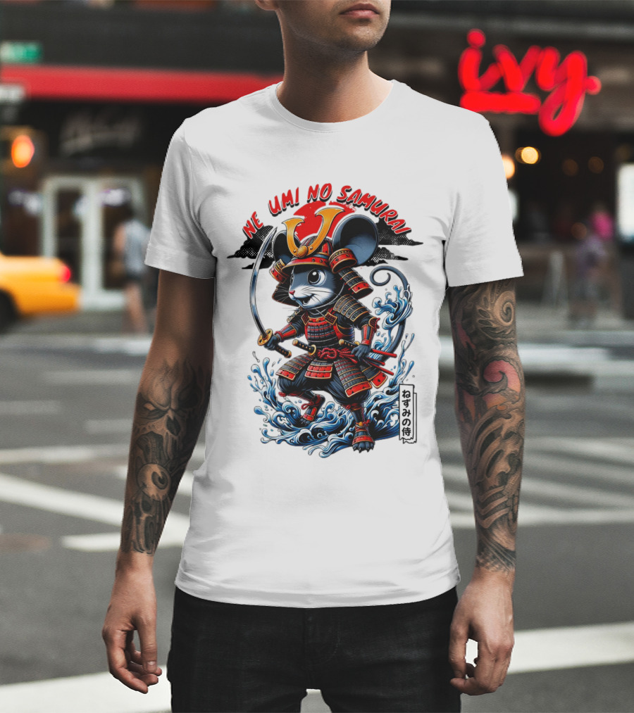 Ne Umi No Samurai Mouse Samurai Cute T-Shirt