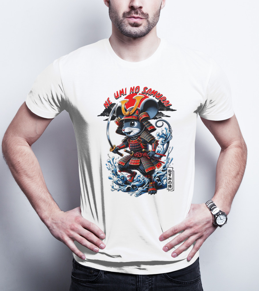 Ne Umi No Samurai Mouse Samurai Cute T-Shirt