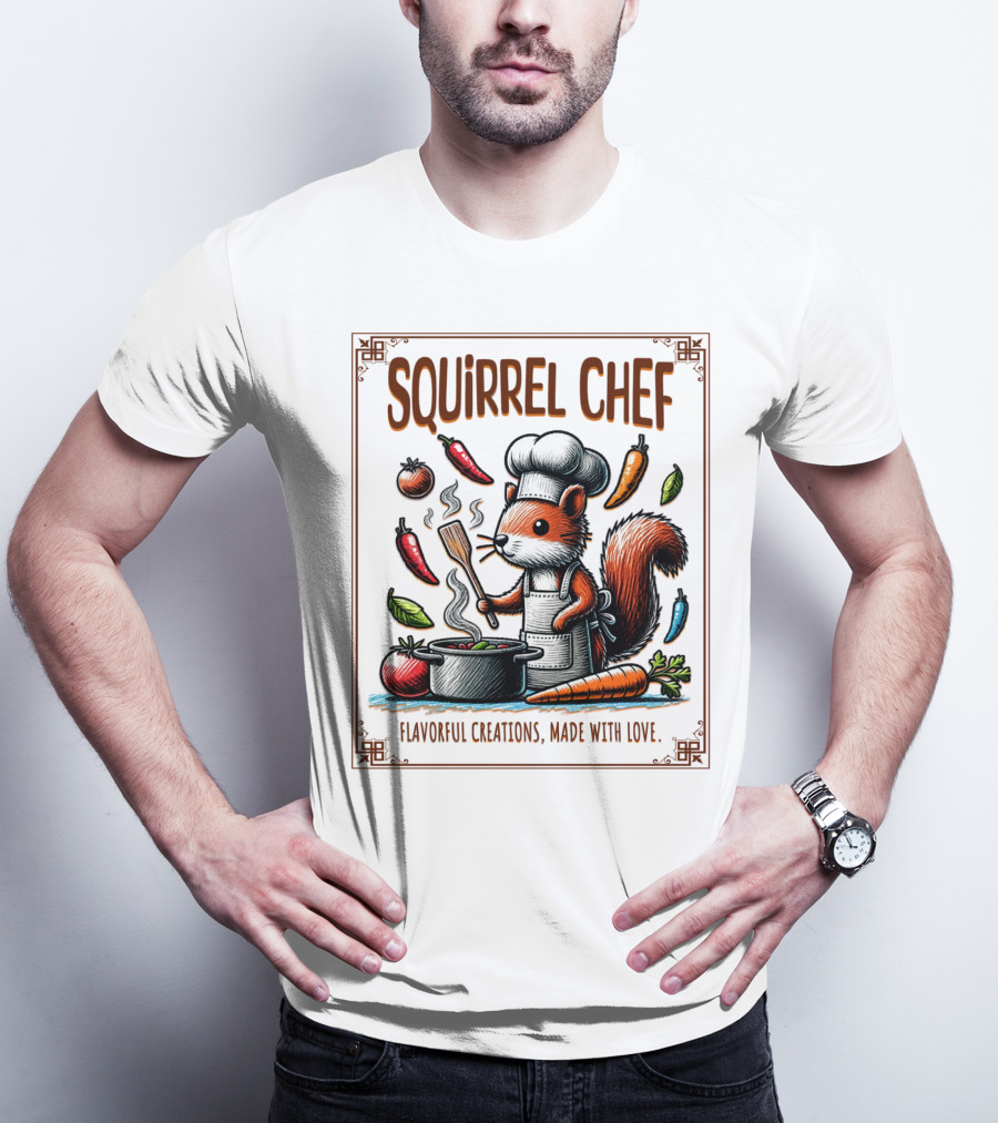 Squirrel Chef Flavorful Creations Made With Love T-Shirt