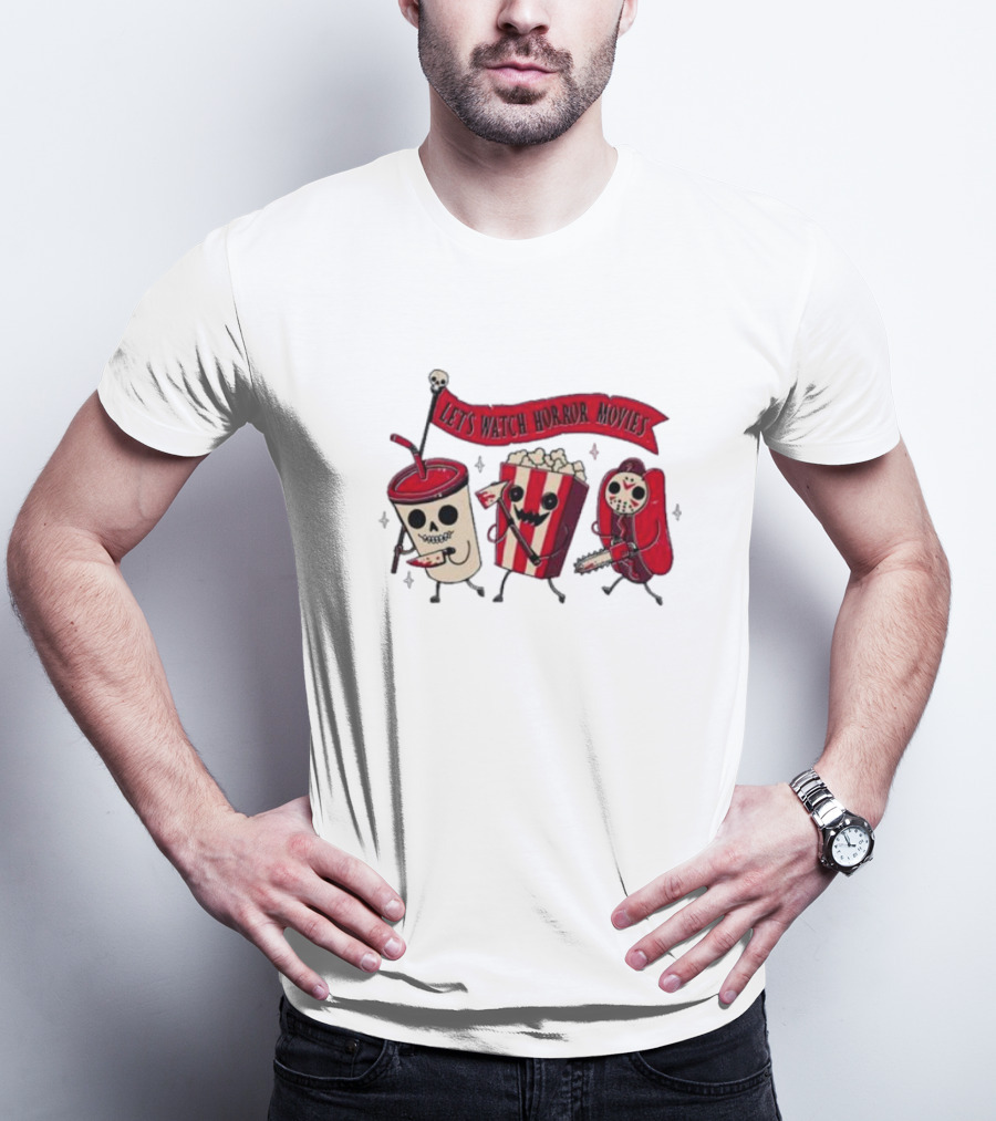 Let's Watch Horror Movies With Spooky Snacks On Parade T-Shirt
