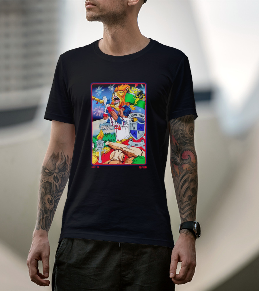 Hometown Kid Bat Boy 1996 Braves Lion Fireworks T-Shirt