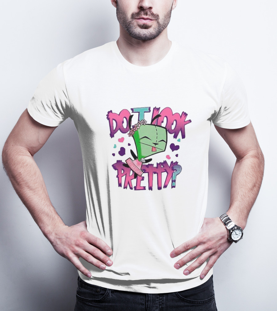 Do I Look Pretty Gir Inspired Expression With Pink And Green Accents T-Shirt