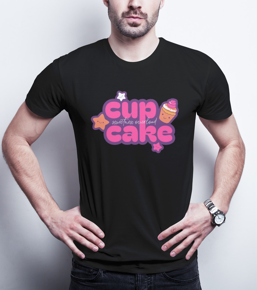 Cupcake Sweetness Overload Cute Star Faces T-Shirt