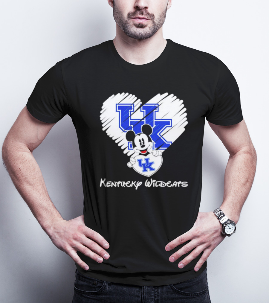 Mickey Mouse Kentucky Wildcats Heart T-Shirt