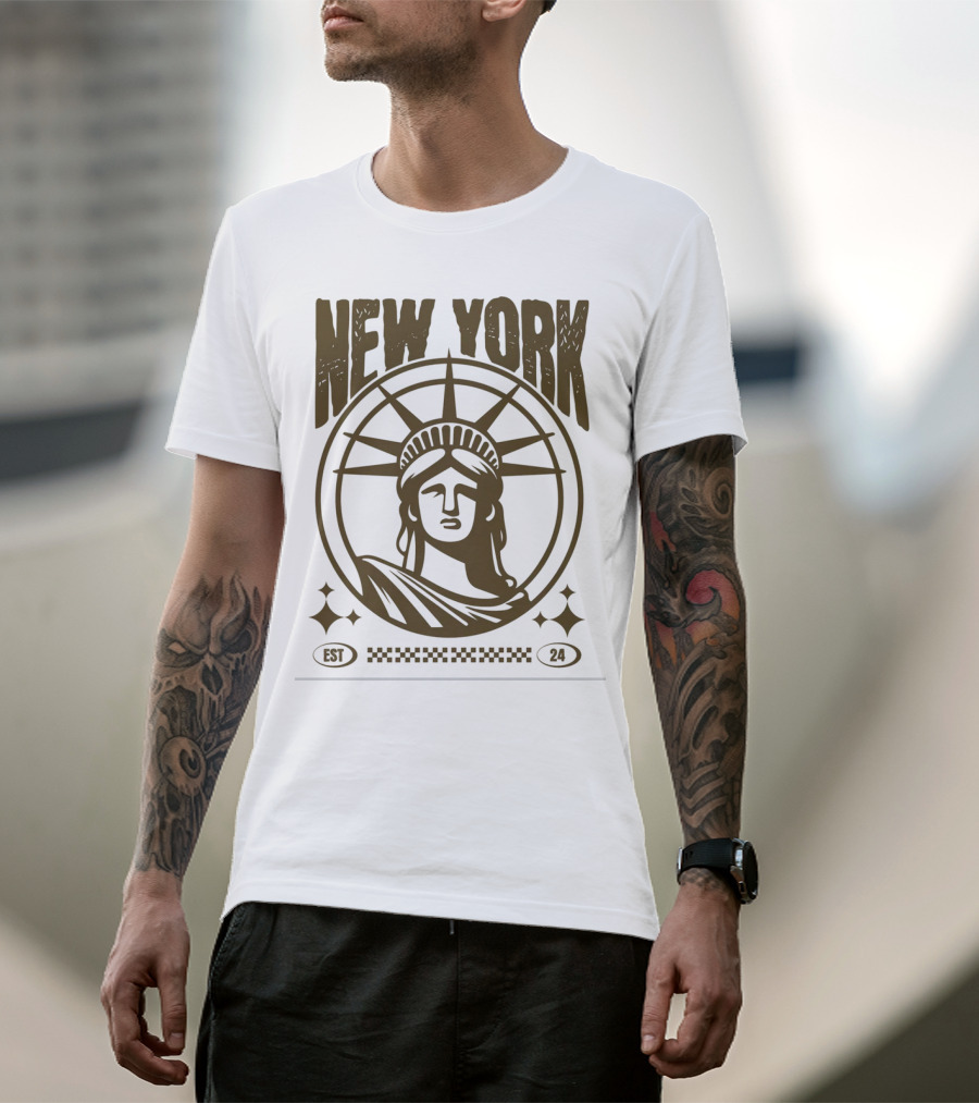 New York Statue Of Liberty EST 24 T-Shirt