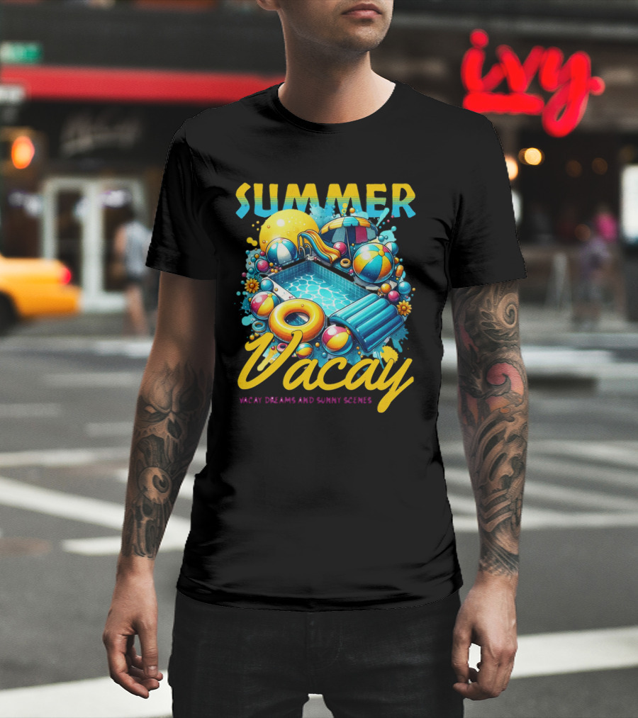 Summer Vacay Dreams And Sunny Scenes Pool Party T-Shirt