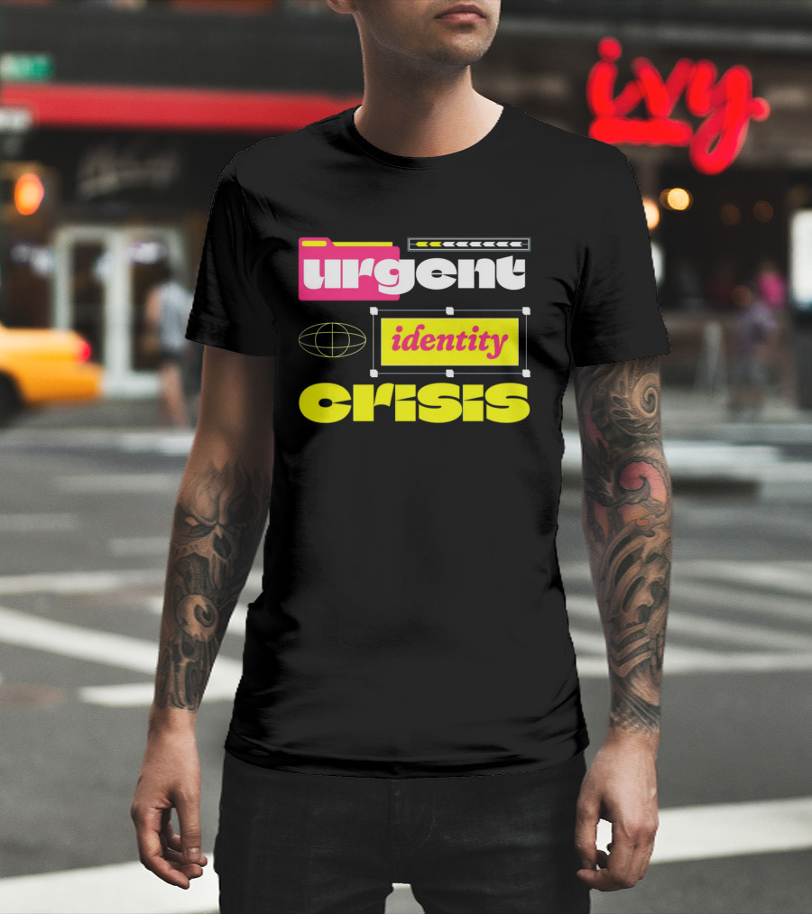 Urgent Identity Crisis Folder Globe T-Shirt