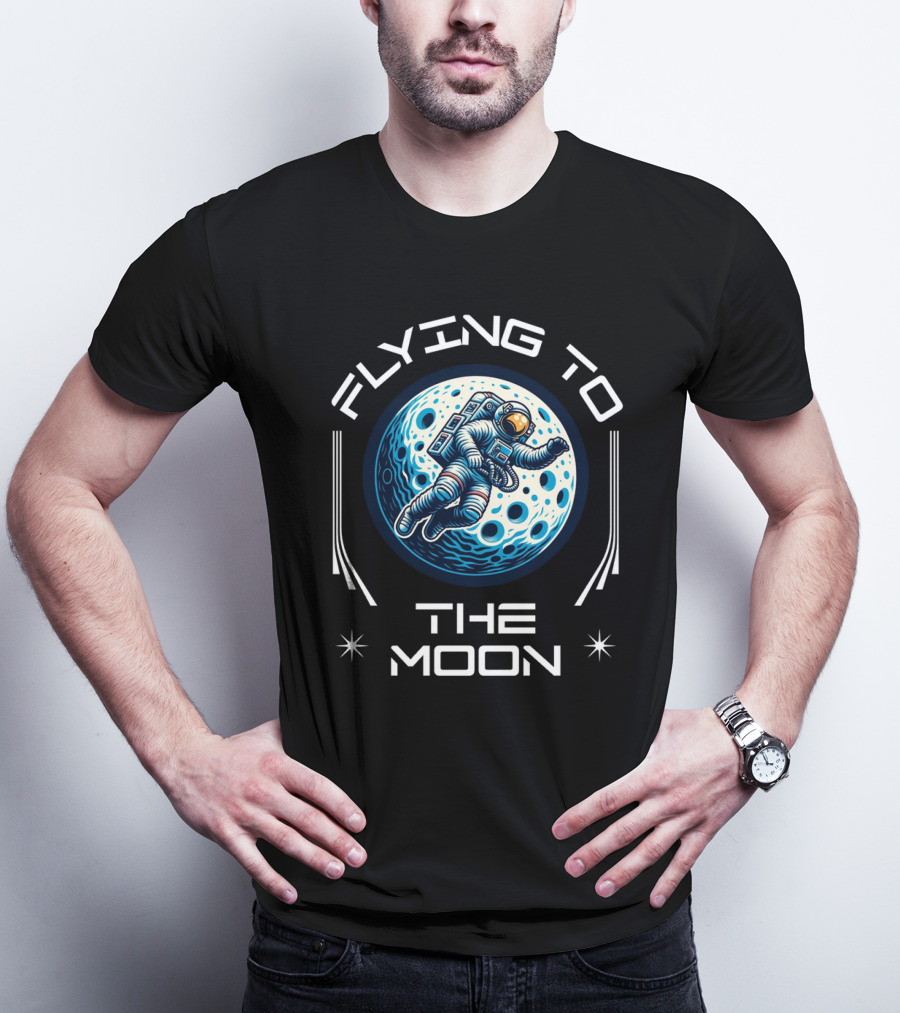 Flying To The Moon Space Astronaut Adventure Lunar Journey T-Shirt
