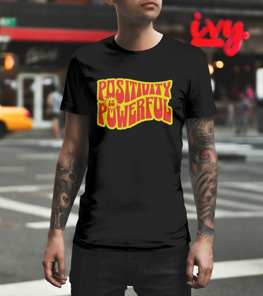 Positivity Is Powerful Retro Typography T-Shirt