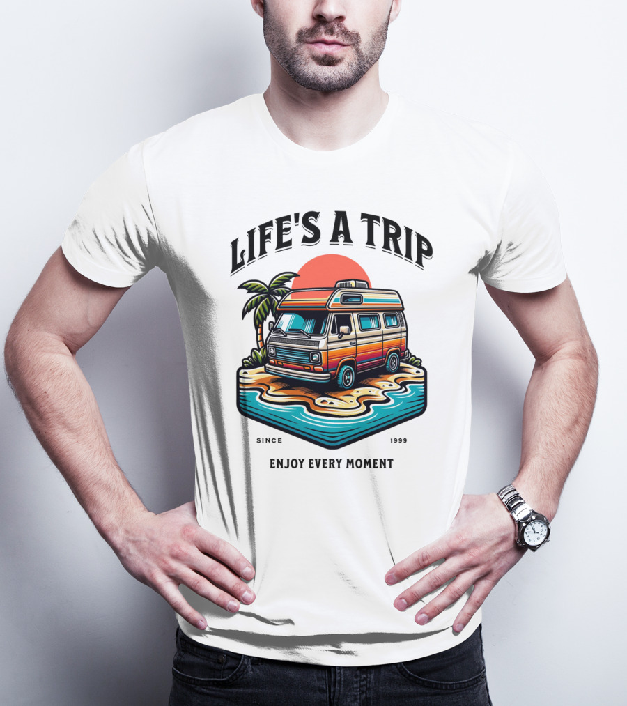 Life's A Trip Vintage Campervan Since 1989 Enjoy Every Moment T-Shirt