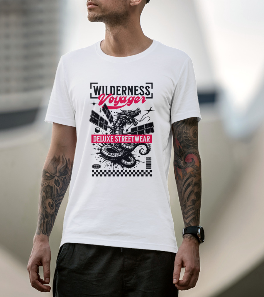 Wilderness Voyager Deluxe Streetwear Dragon Satellite T-Shirt