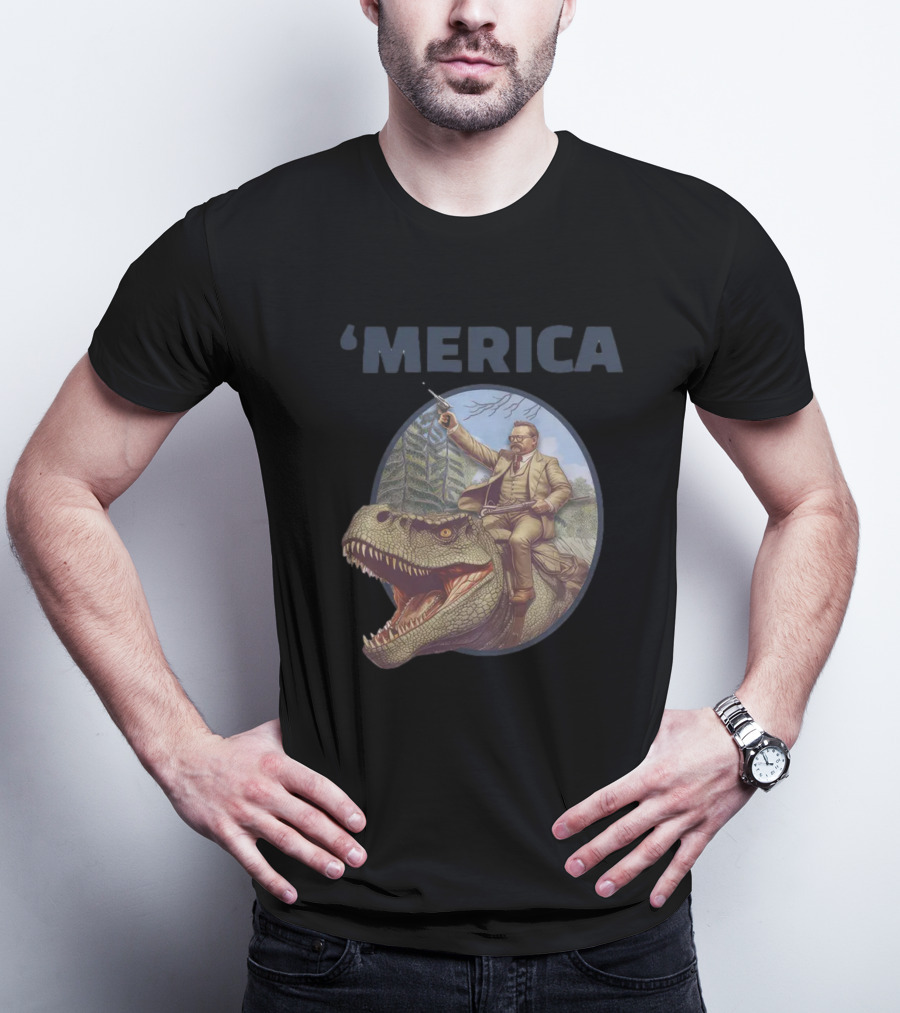 'Merica Dinosaur Rider Macrodosing Tr T-Shirt