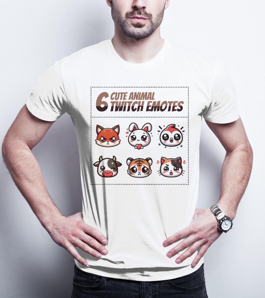 6 Cute Animal Twitch Emotes T-Shirt