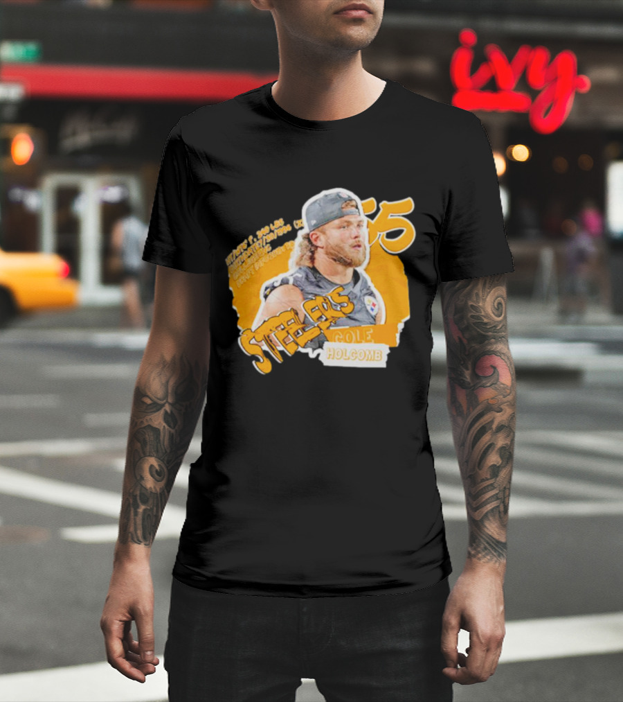 Steelers Football Cole Holcomb 55 Weight 240 Lbs Height 6'1 T-Shirt