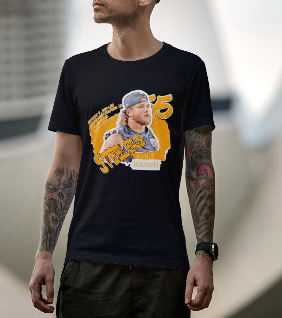 Steelers Football Cole Holcomb 55 Weight 240 Lbs Height 6'1 T-Shirt