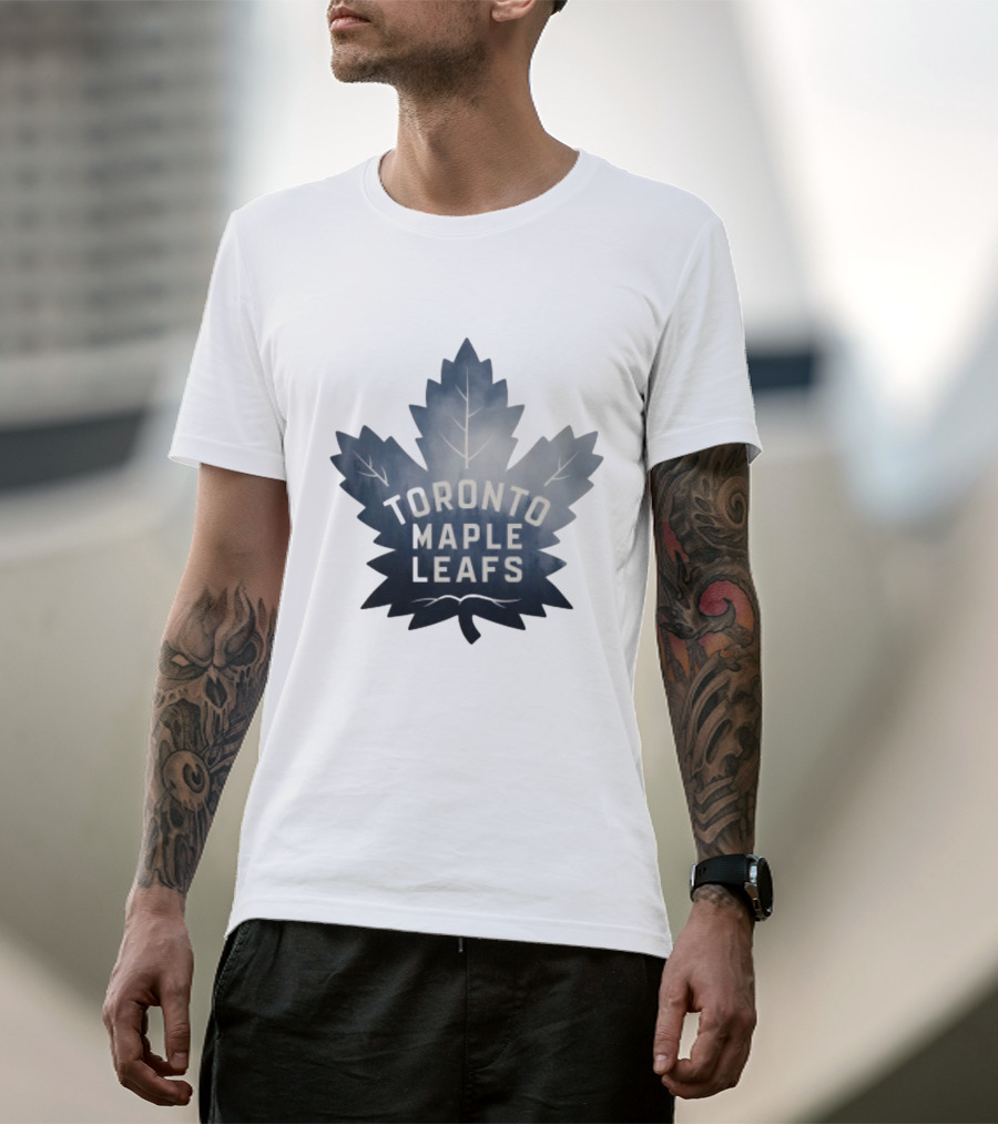 Toronto Maple Leafs Logo In Maple Leaf Shape T-Shirt