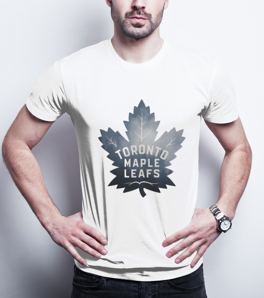 Toronto Maple Leafs Logo In Maple Leaf Shape T-Shirt