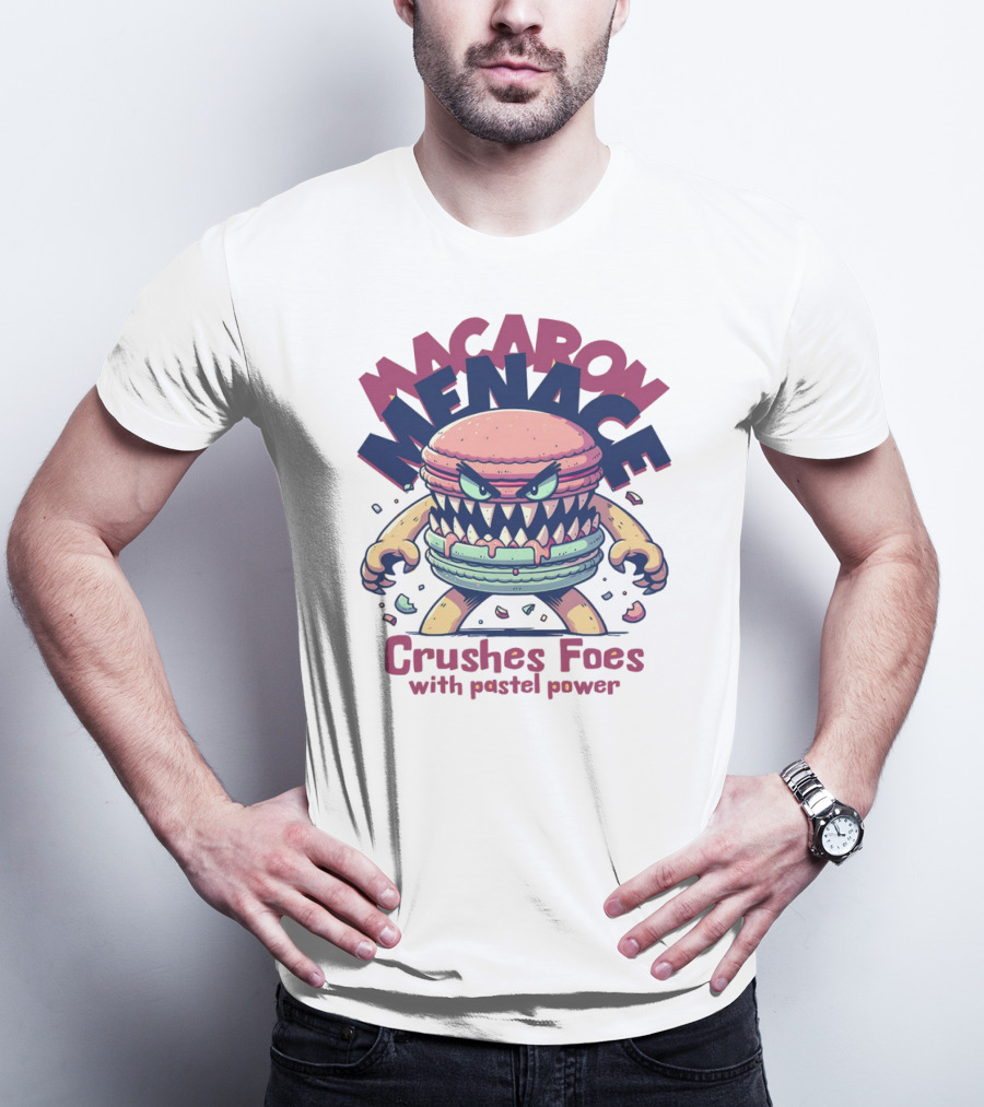 Macaron Menace Crushes Foes With Pastel Power T-Shirt