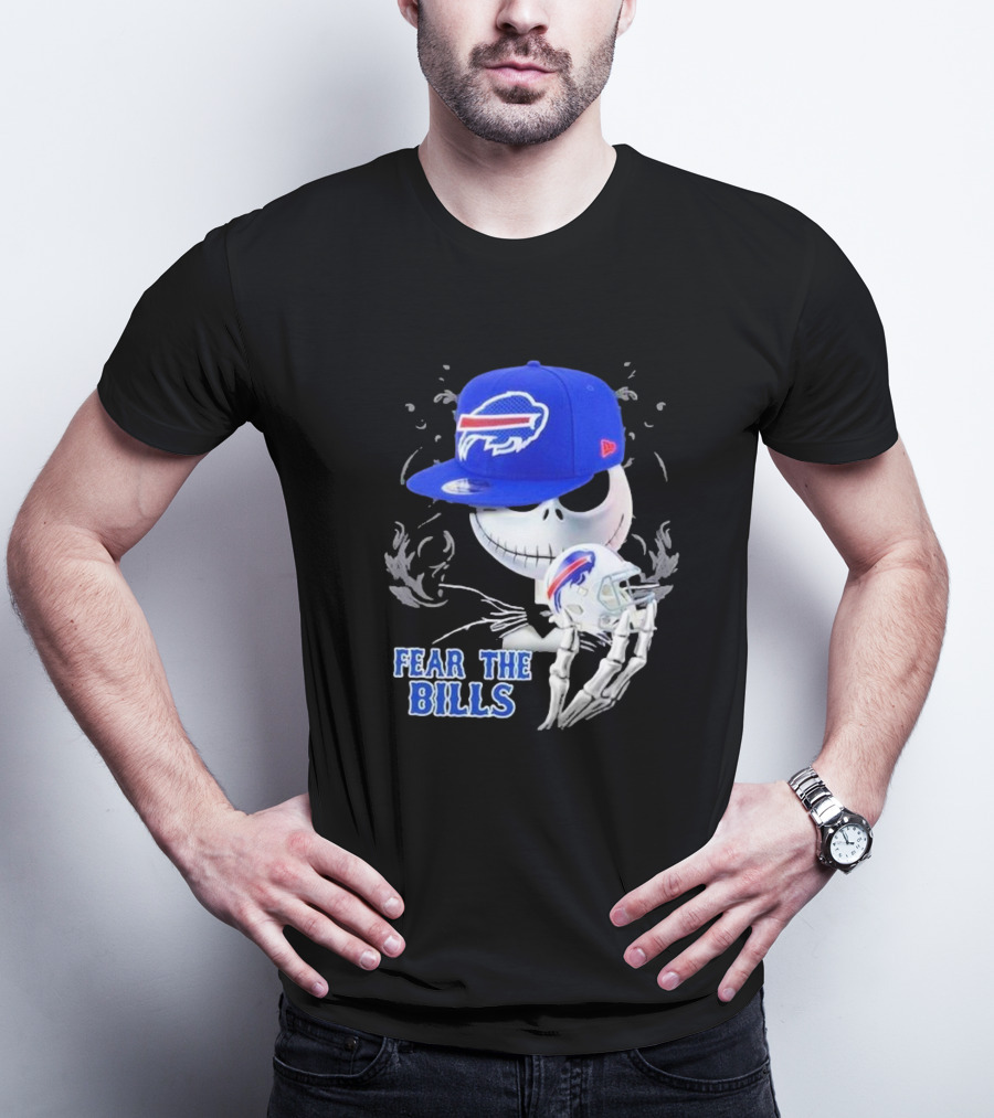 Buffalo Bills Jack Skellington Fear The Bills Halloween NFL Crossover T-Shirt