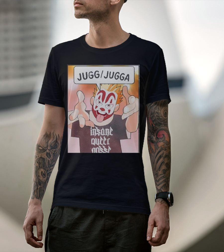 Jugg Jugga Insane Queer Posse Cartoon Character Clown Face T-Shirt