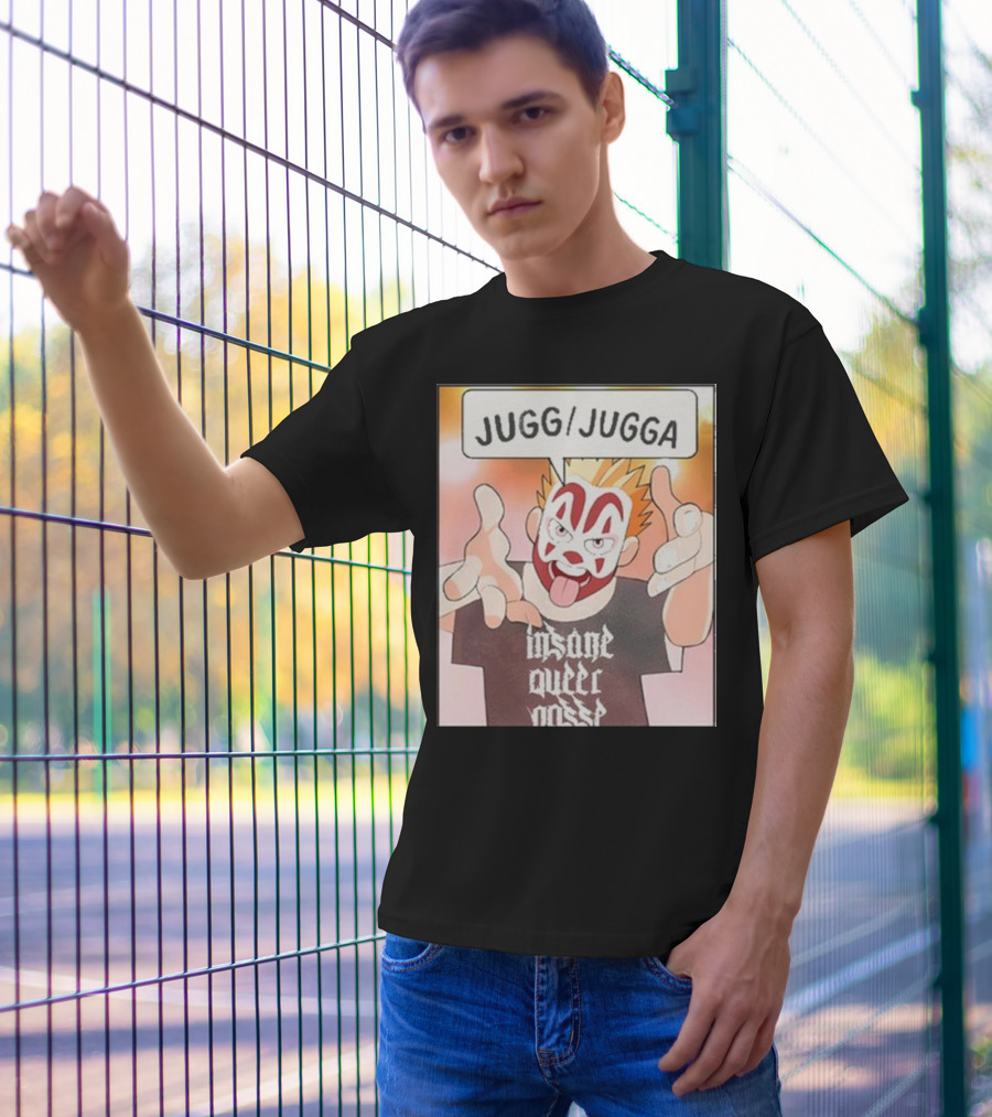 Jugg Jugga Insane Queer Posse Cartoon Character Clown Face T-Shirt