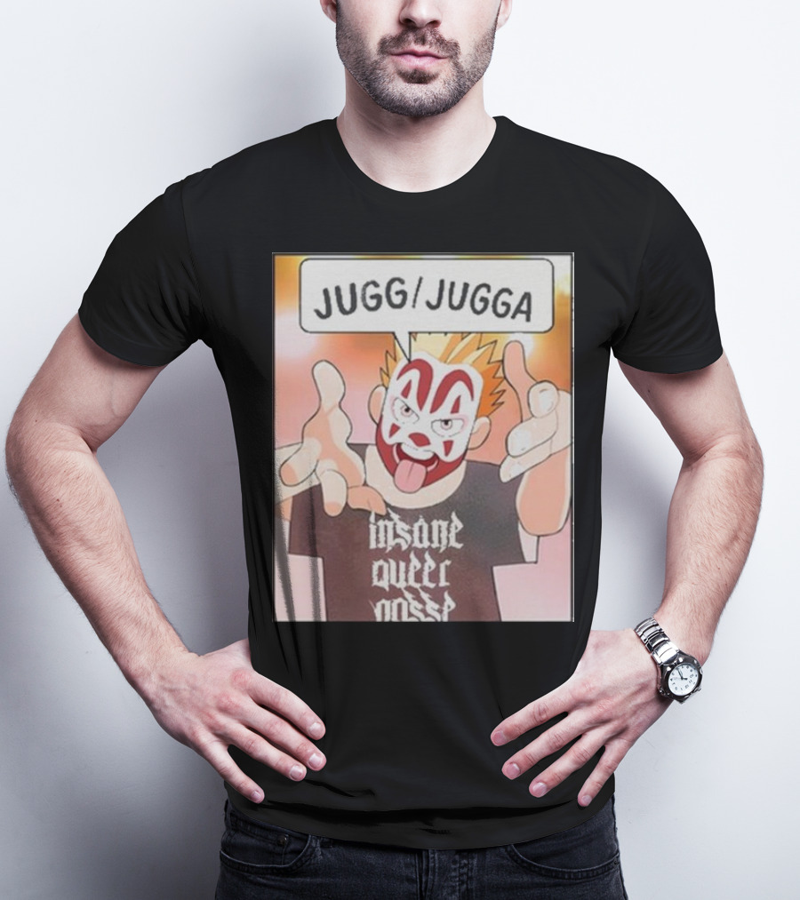 Jugg Jugga Insane Queer Posse Cartoon Character Clown Face T-Shirt