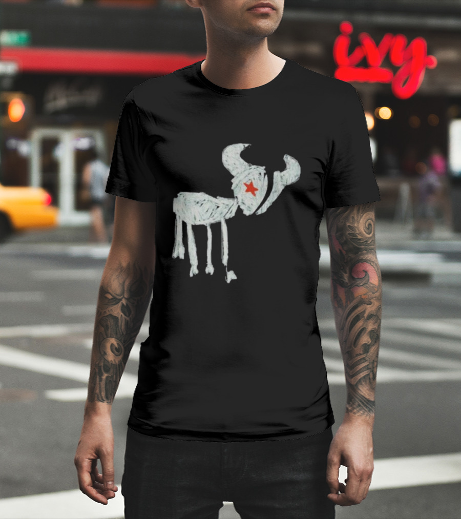 Wearetexans For All The Texans Bull Icon With Red Star T-Shirt