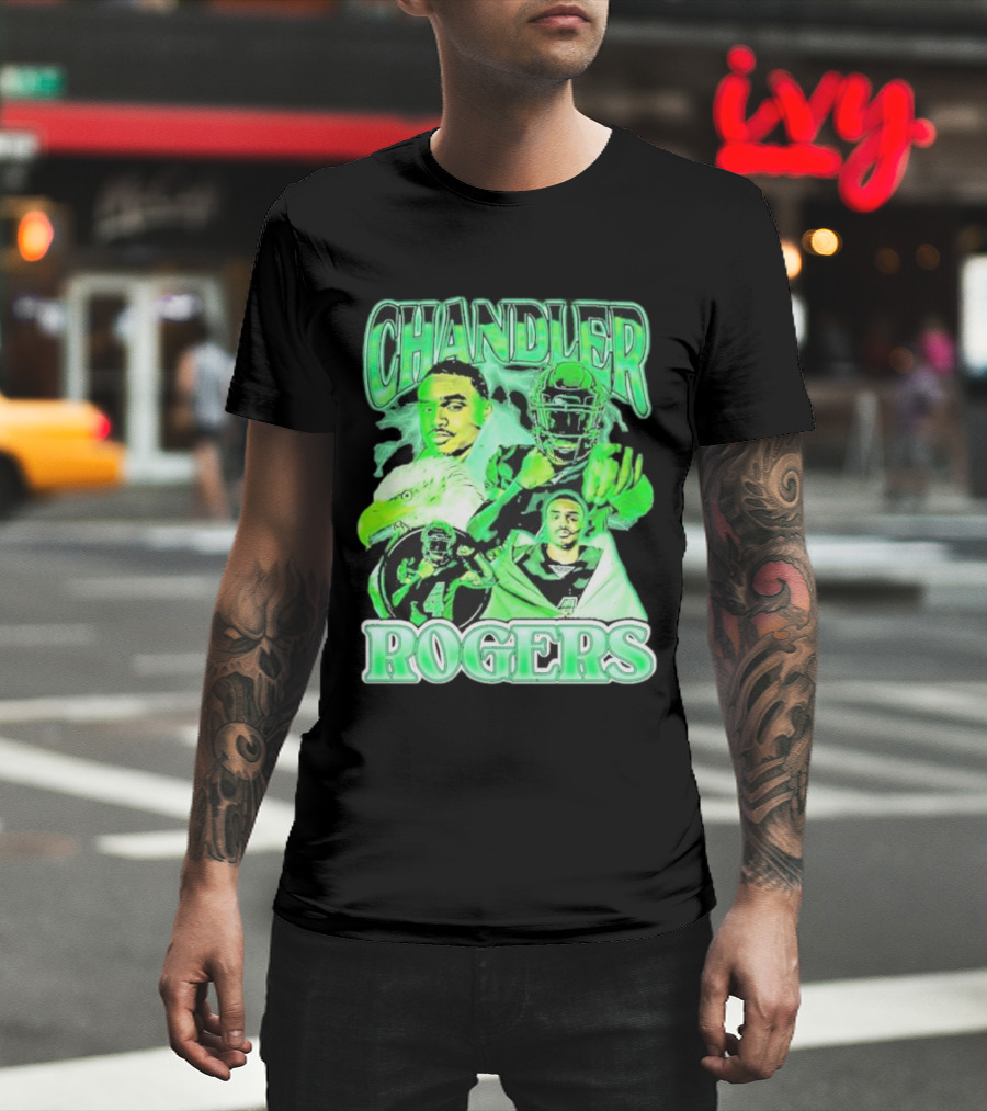 Chandler Rogers Vintage Lightweight Football Eagle Green T-Shirt