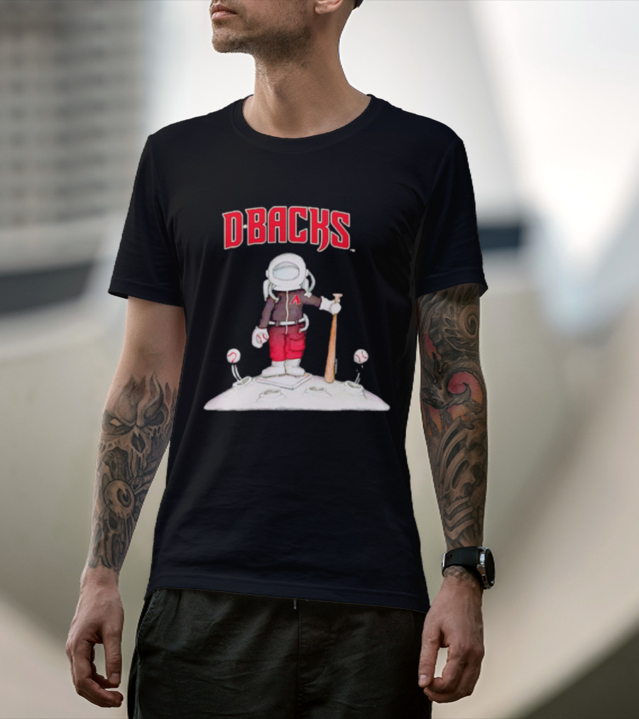 Dbacks Astronaut Mascot With Baseball Bat On Moon T-Shirt