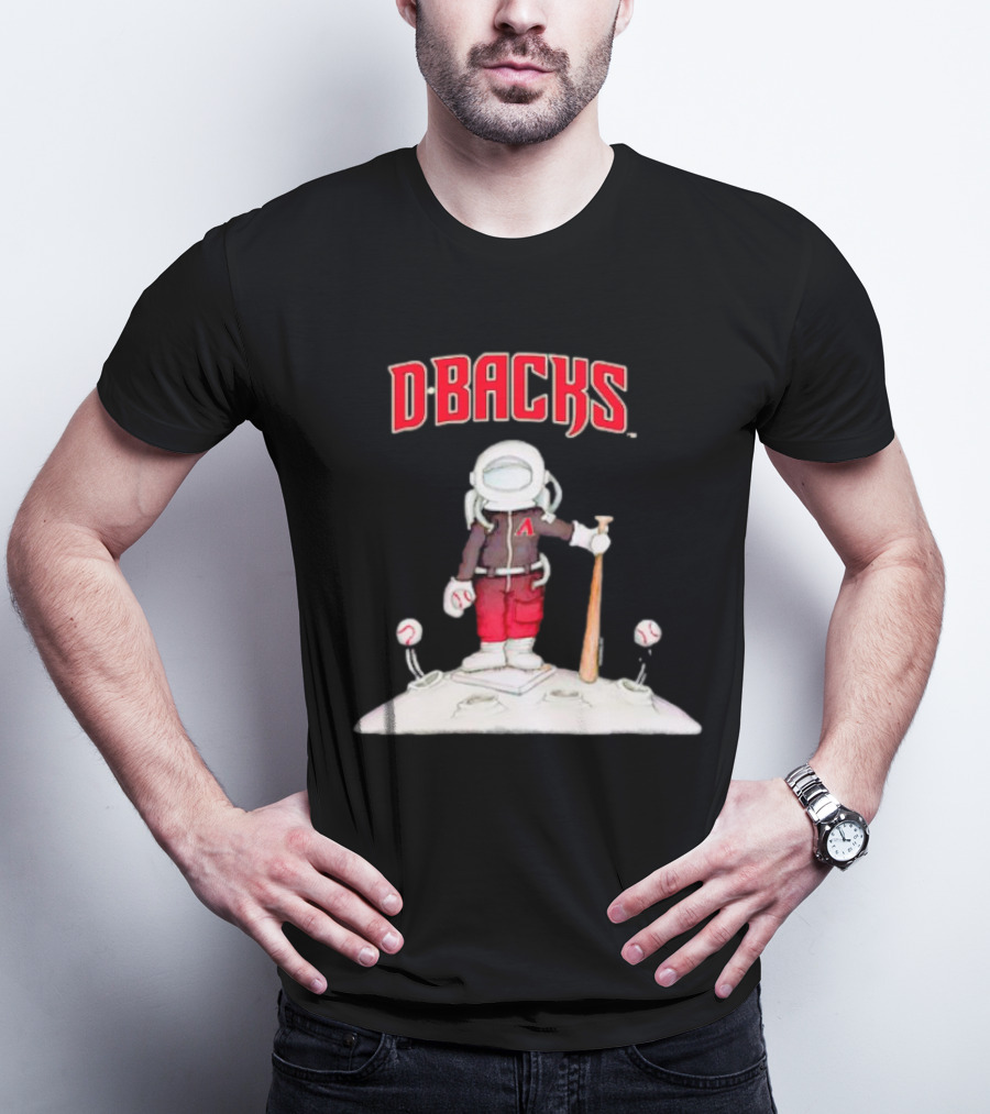 Dbacks Astronaut Mascot With Baseball Bat On Moon T-Shirt