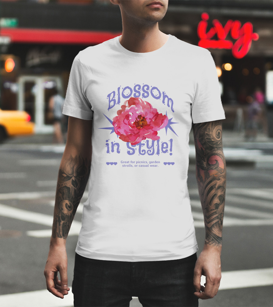 Blossom In Style Great For Picnics Garden Strolls Or Casual Wear T-Shirt
