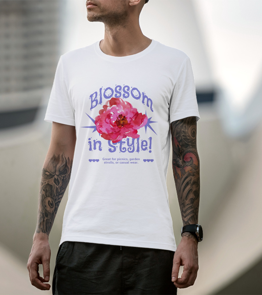 Blossom In Style Great For Picnics Garden Strolls Or Casual Wear T-Shirt