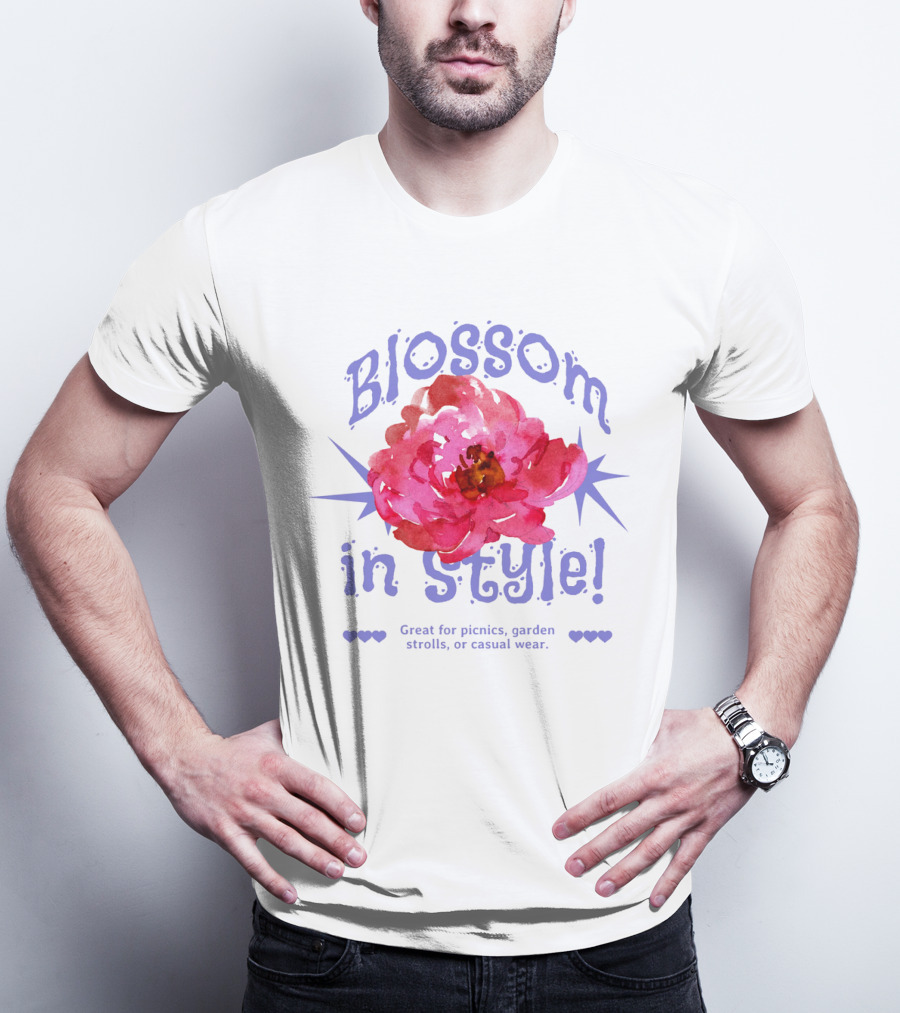 Blossom In Style Great For Picnics Garden Strolls Or Casual Wear T-Shirt