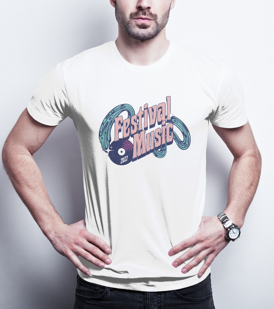 Festival Music 2027 Vintage Record Vibe T-Shirt