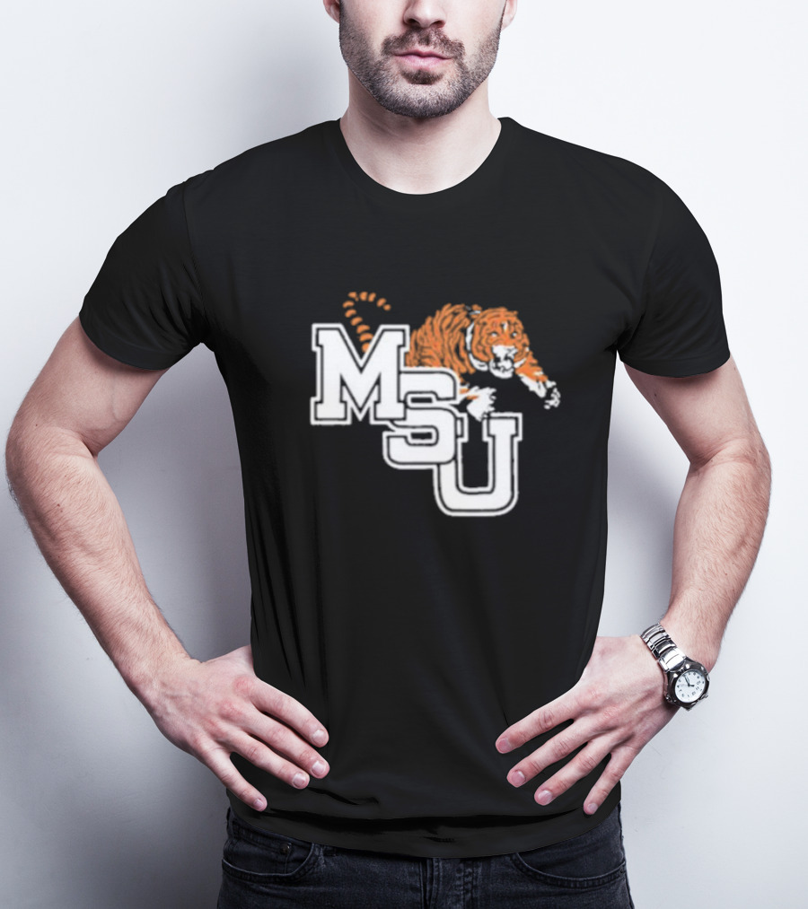MSU Tiger Orange And White Tiger T-Shirt