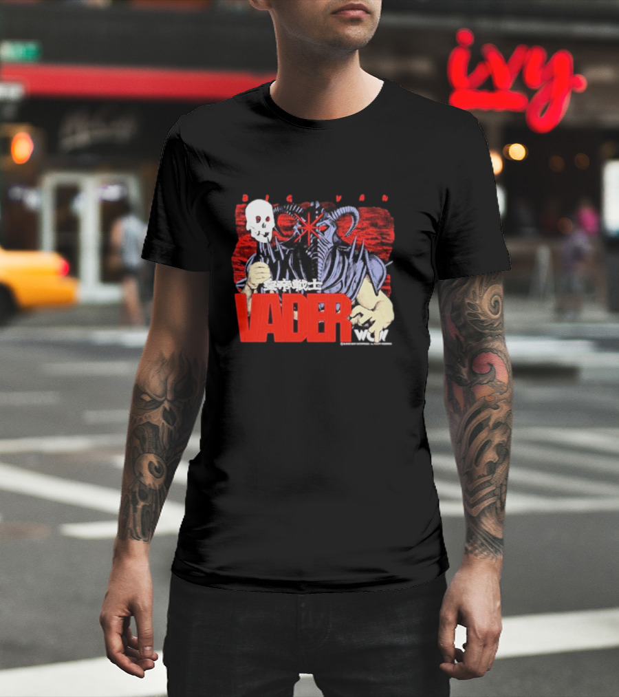 Big Van Vader WCW Skull Mask Japanese Text T-Shirt