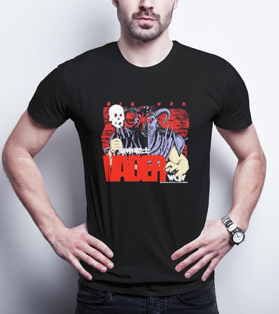 Big Van Vader WCW Skull Mask Japanese Text T-Shirt