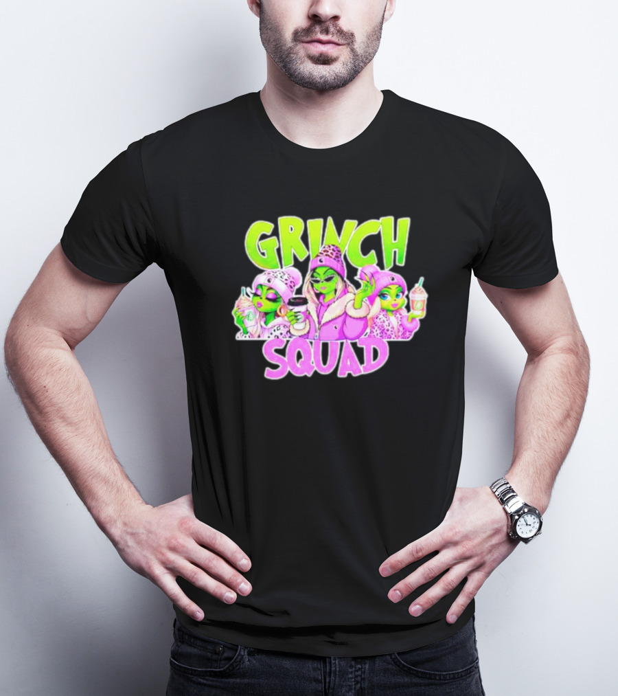 Grinch Squad Boujee Leopard Purple Alien Trio T-Shirt