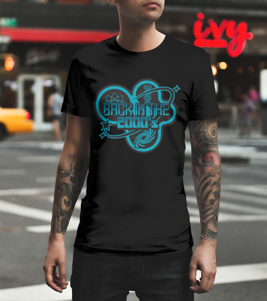Back In The 2000's Retro DNA Atom Stars Swirl Science T-Shirt