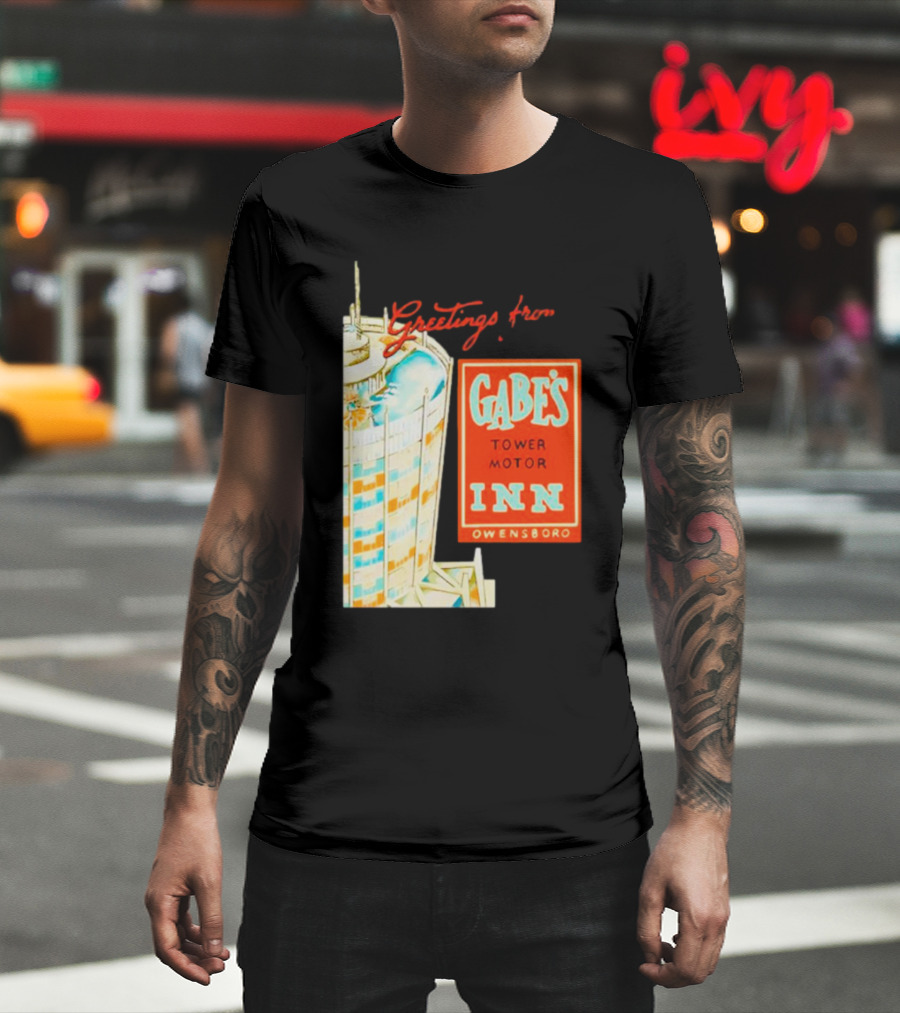 Greetings From Gabe's Tower Motor Inn Owensboro Retro Travel Souvenir T-Shirt