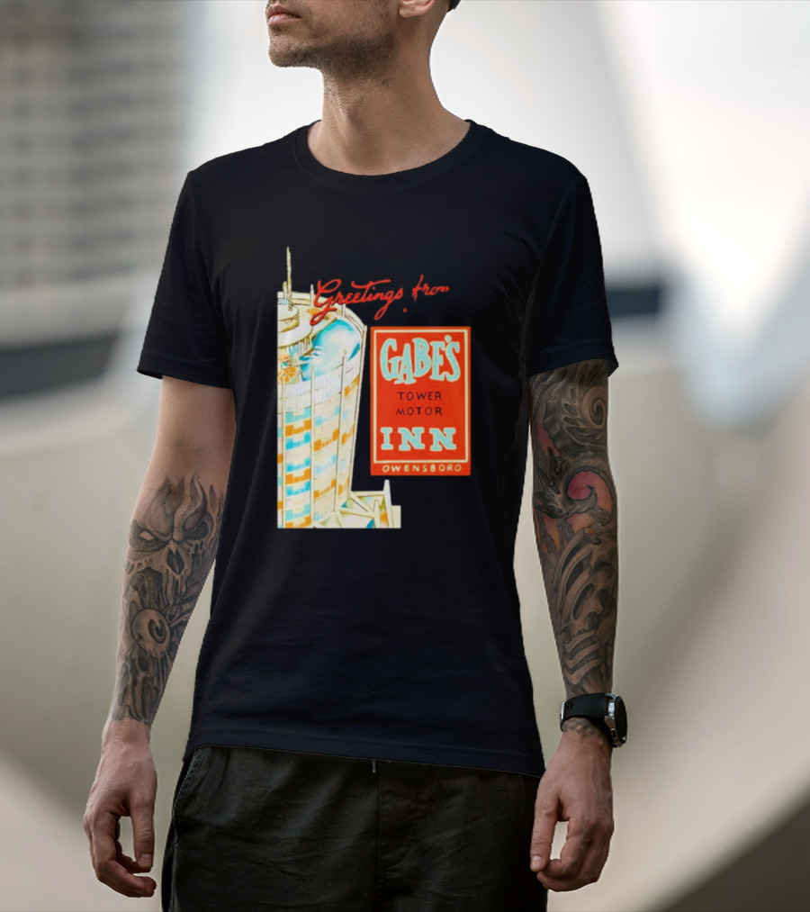 Greetings From Gabe's Tower Motor Inn Owensboro Retro Travel Souvenir T-Shirt