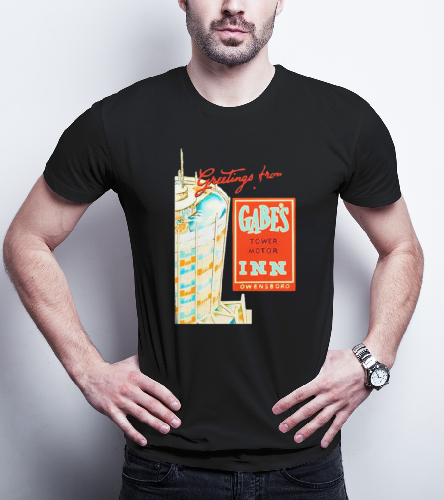 Greetings From Gabe's Tower Motor Inn Owensboro Retro Travel Souvenir T-Shirt